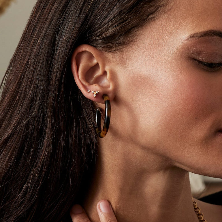 Hypoallergenic Titanium Large Tortoise Shell Hoops | Tini Lux