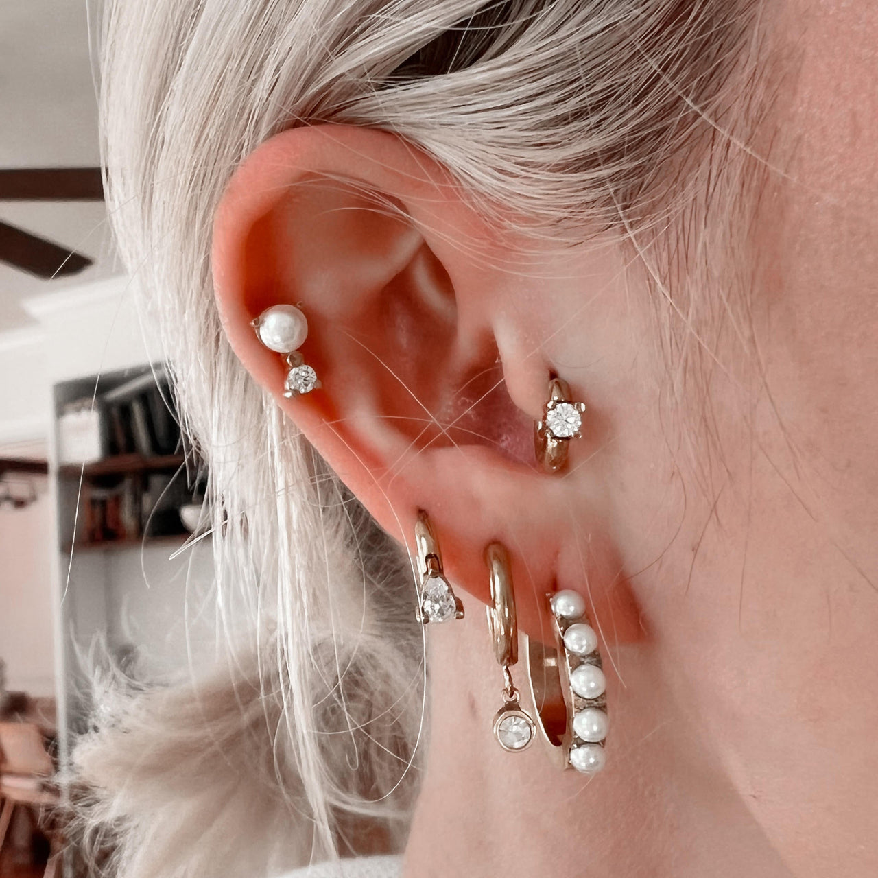 Tini Lux Hypoallergenic Titanium Crystal Screw Back Studs | Mini Coco Studs