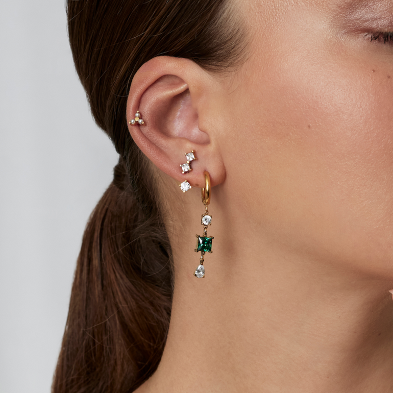 Skin Friendly Hypoallergenic Crystal Earring Jacket