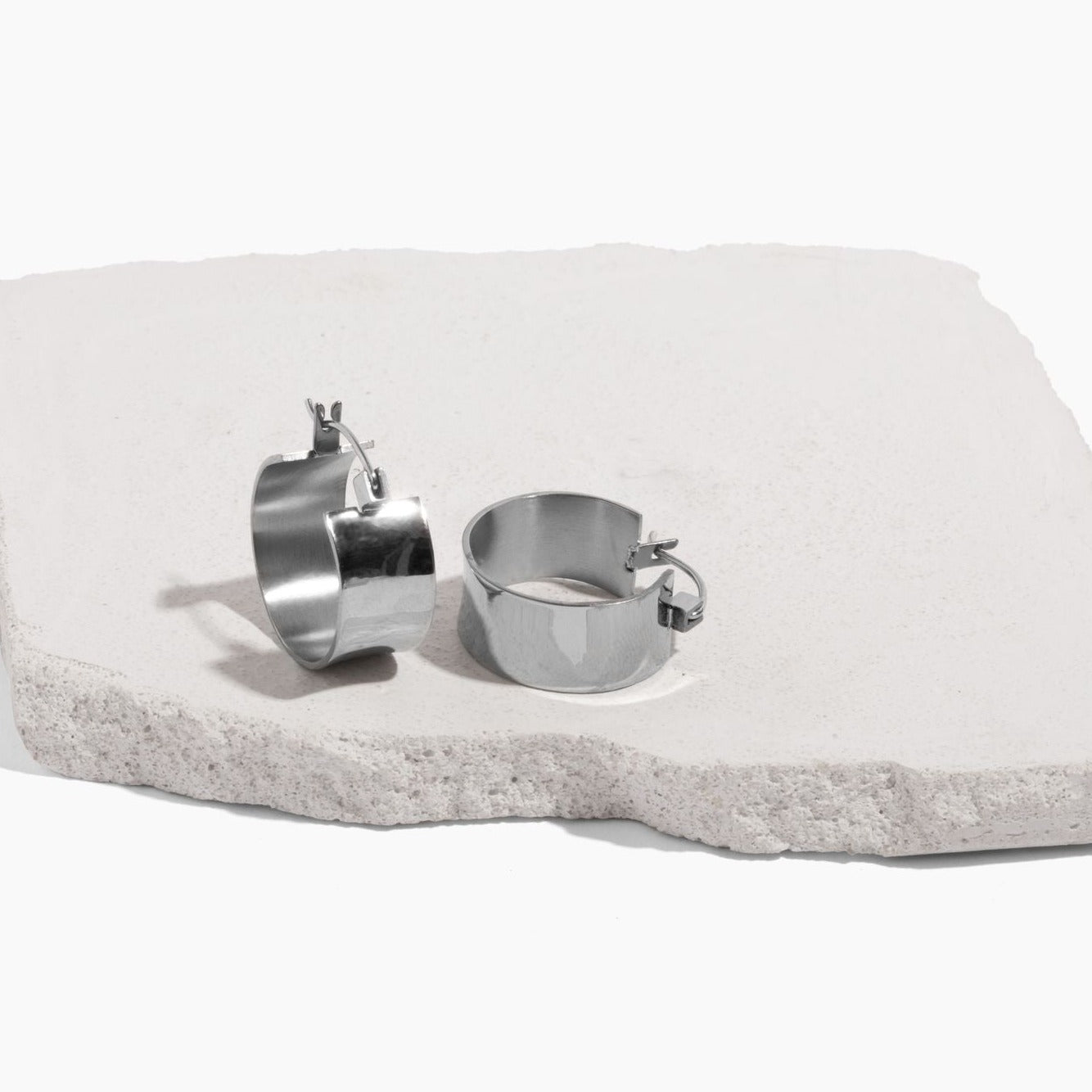 Hypoallergenic Lightweight Small Flat Hoop Earrings | Tini Lux