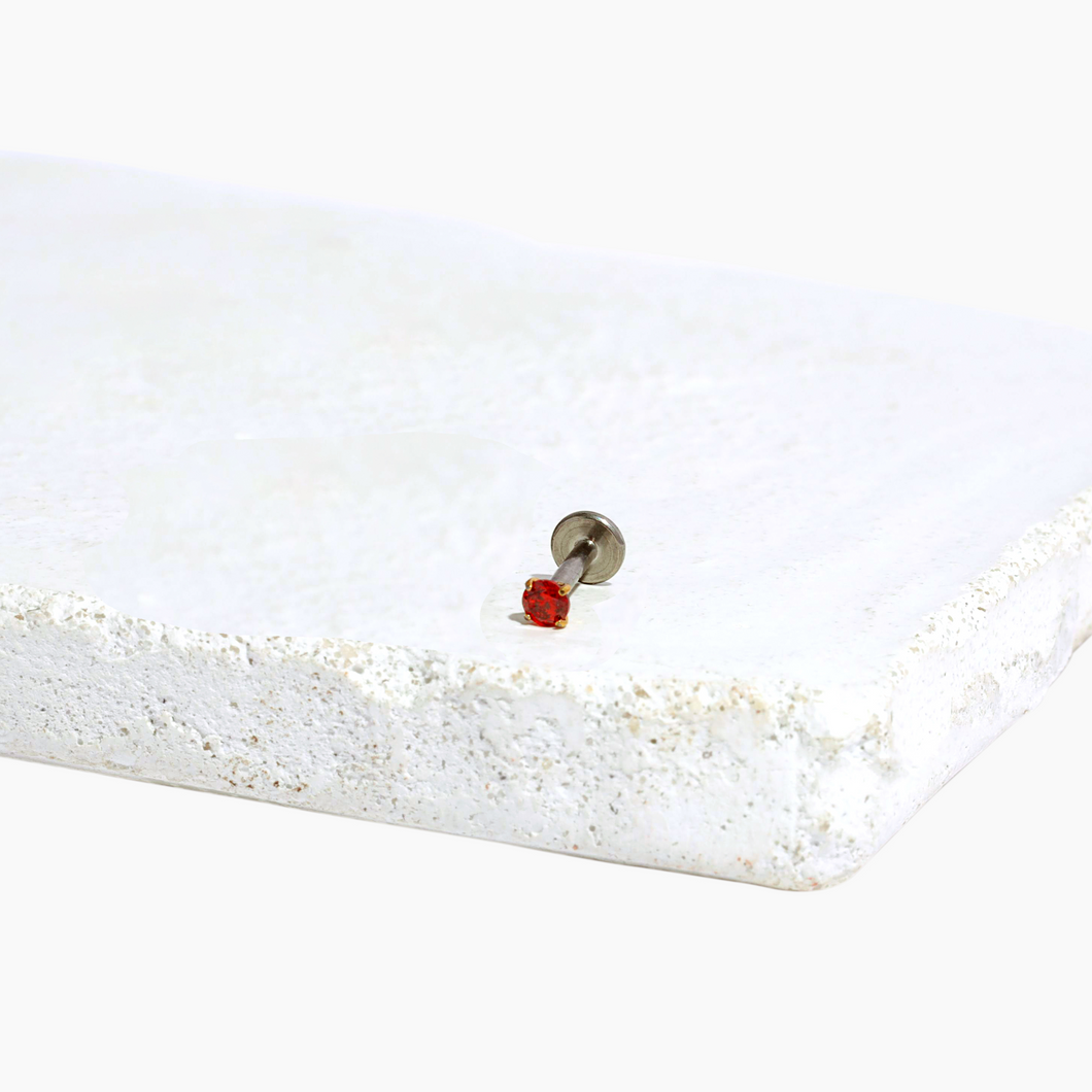 Titanium Single Crystal Flat Back Titanium Stud Earring | Tini Lux