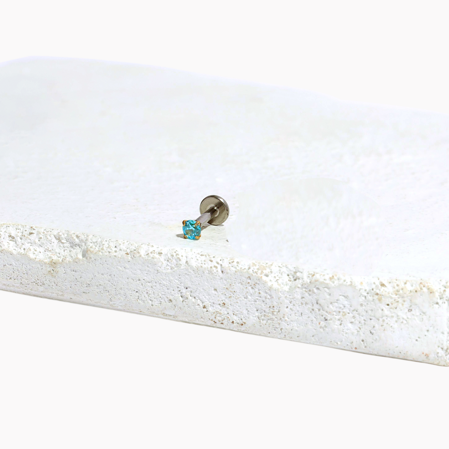 Titanium Single Crystal Flat Back Titanium Stud Earring | Tini Lux