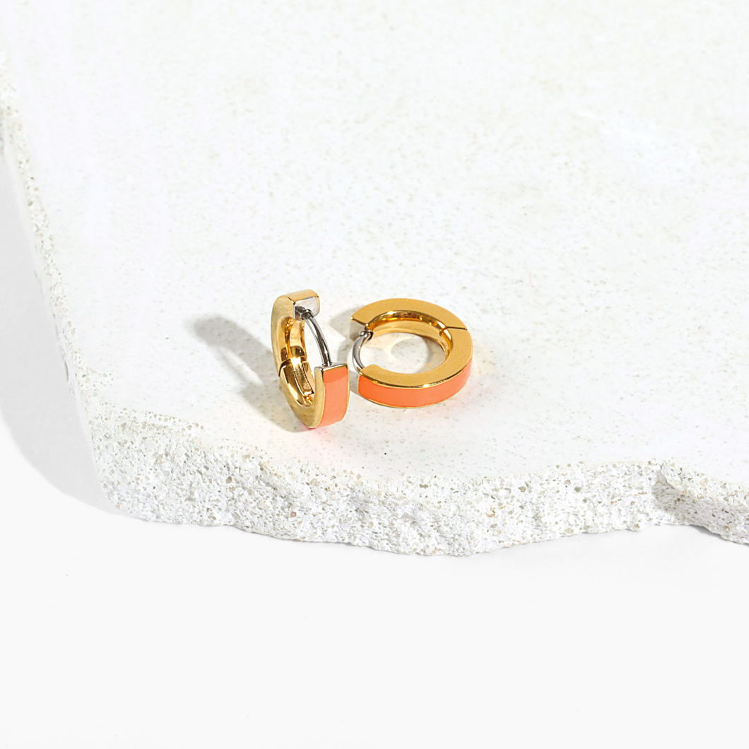 Hypoallergenic Titanium Enamel Inlay Hoop Earrings | Tini Lux