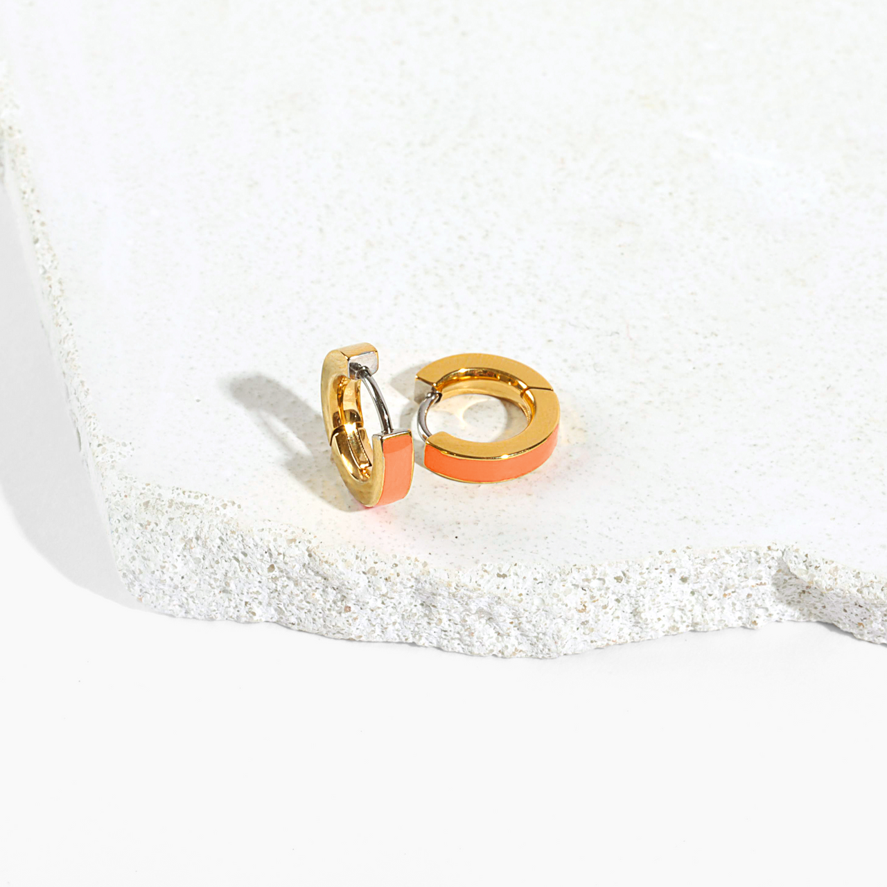 Hypoallergenic Titanium Enamel Inlay Hoop Earrings | Tini Lux