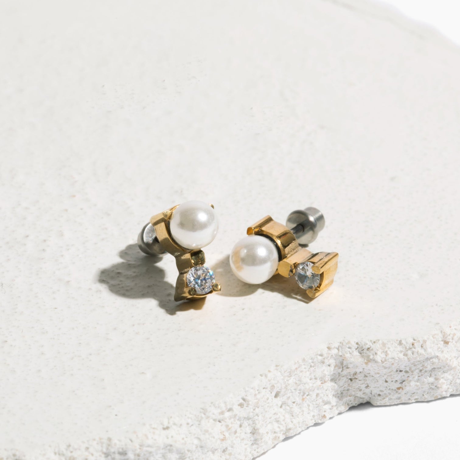Tini Lux Hypoallergenic Titanium Crystal Screw Back Studs | Mini Coco Studs