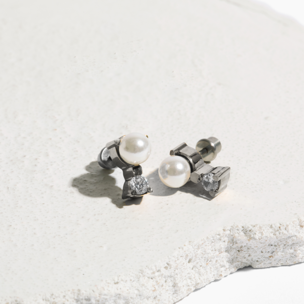 Tini Lux Hypoallergenic Titanium Crystal Screw Back Studs | Mini Coco Studs