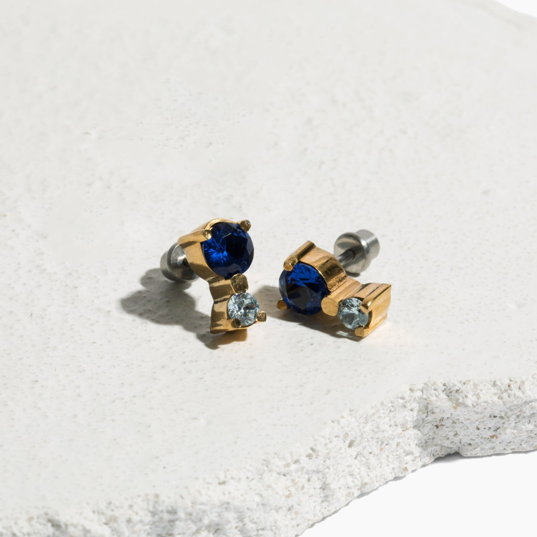 Tini Lux Hypoallergenic Titanium Crystal Screw Back Studs | Mini Coco Studs