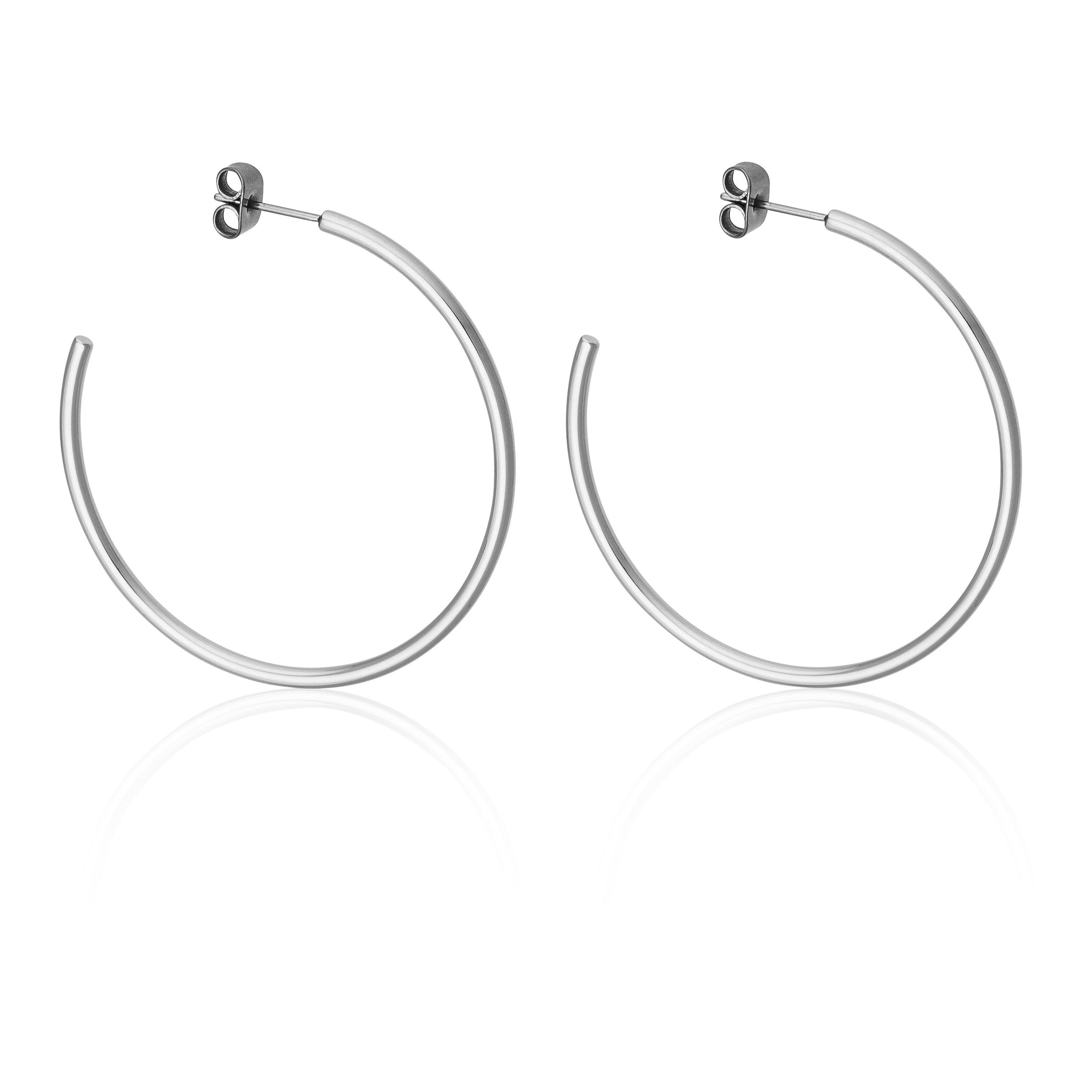 Hypoallergenic Titanium Large Skinny Gold Hoops | Tini Lux