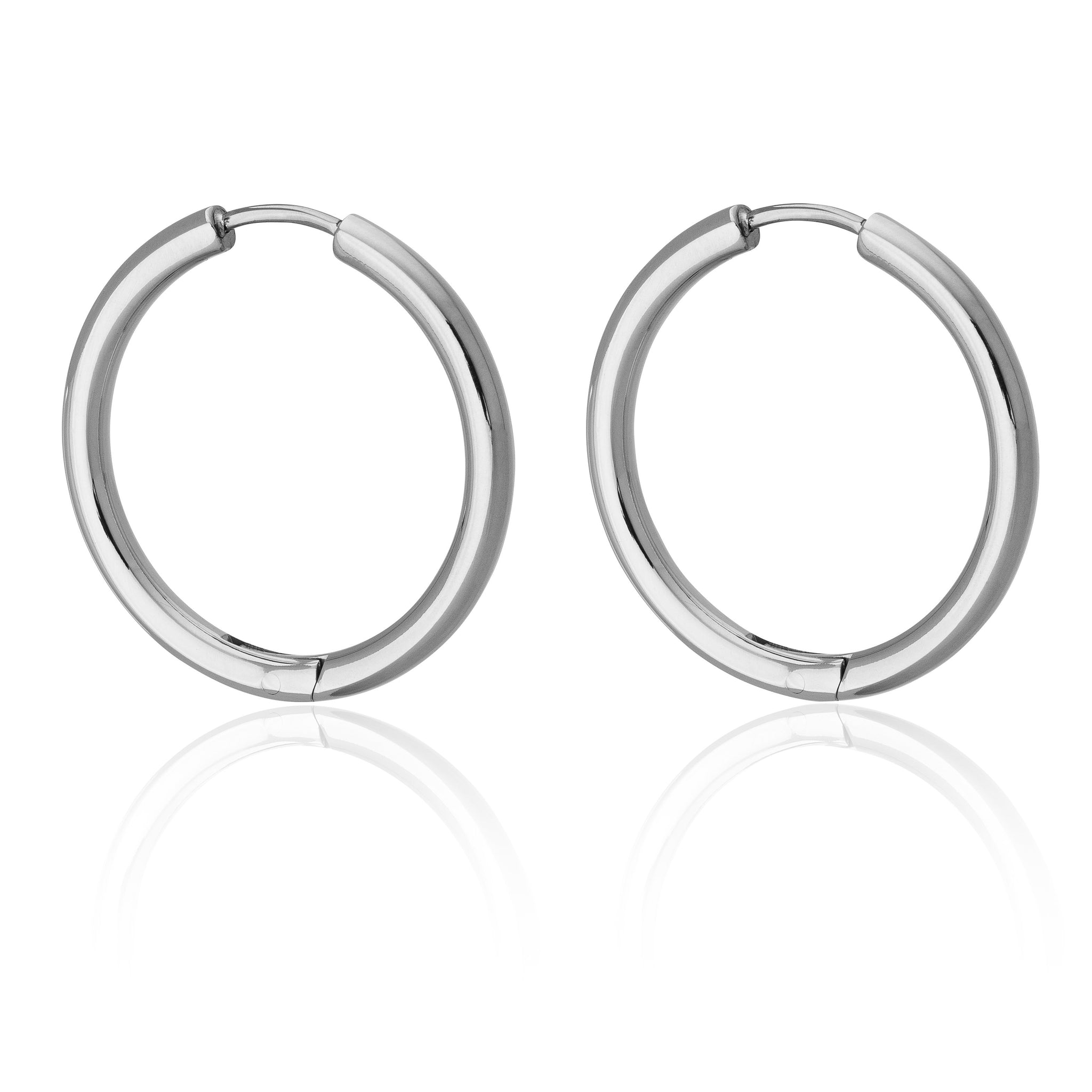 Tini Lux Hypoallergenic Titanium Medium Endless Hoops | Lg Rooftop Hoops