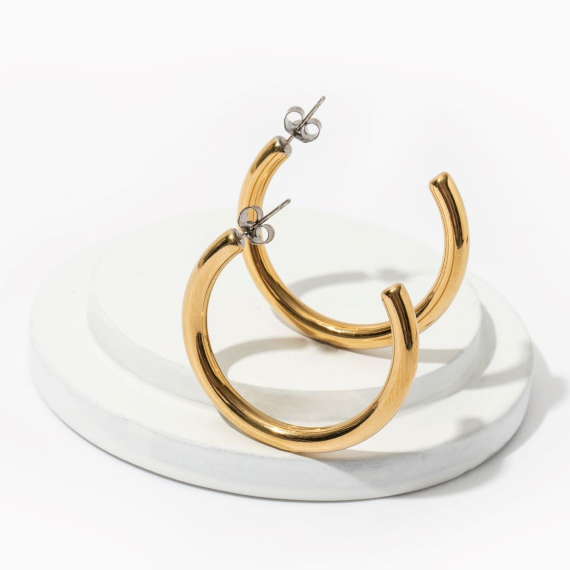Tini Lux Hypoallergenic Titanium Large Chunky Hoops | Lg Long Weekend Hoops