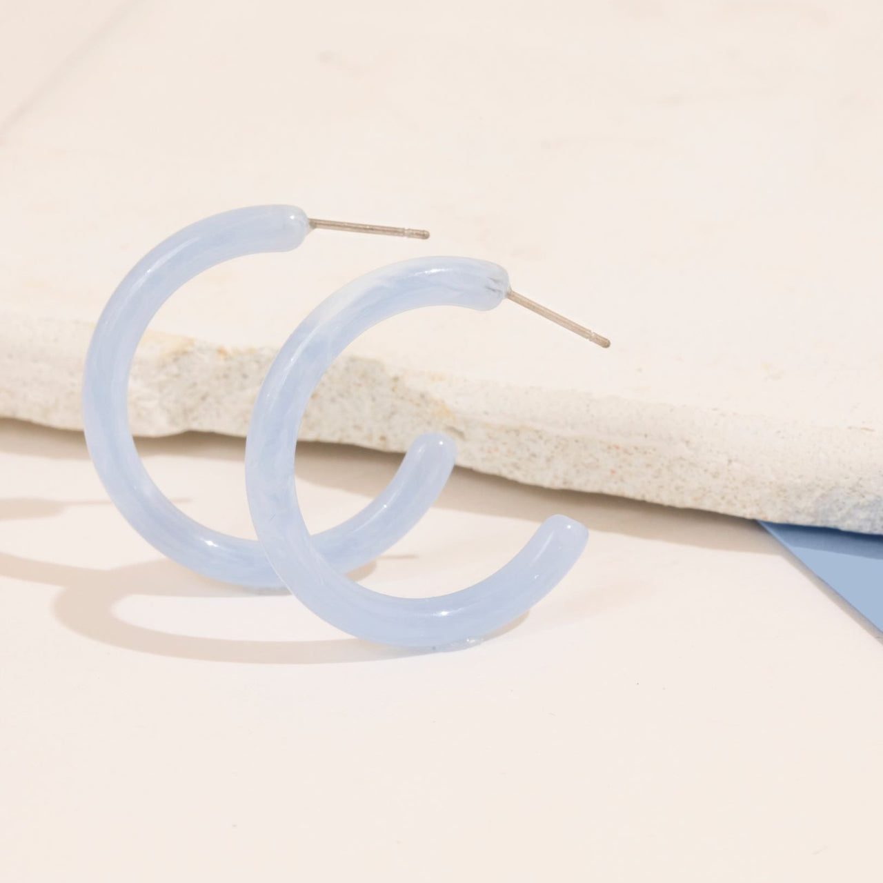 Tini Lux Hypoallergenic Titanium Acrylic Hoops Blue | Ally Hoops
