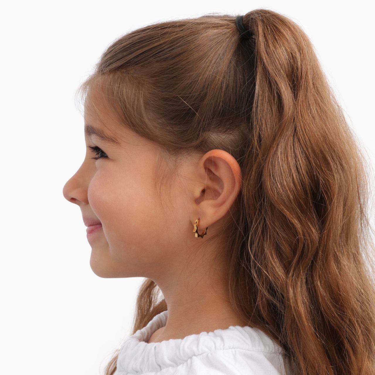 Tini Lux Hypoallergenic Titanium Sun Huggies | Mini Sunburst Hoops