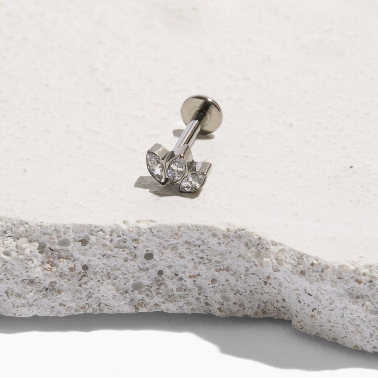 Hypoallergenic Marquis Stone Flat Back Stud Earring | Tini Lux